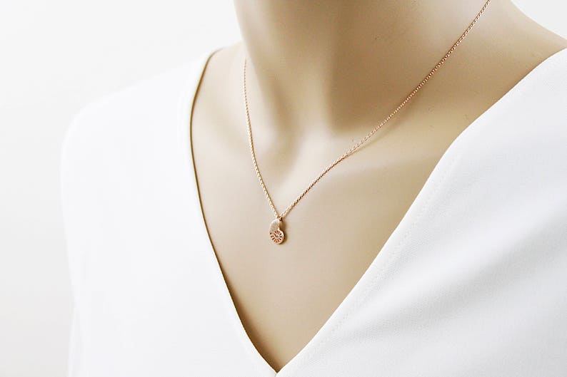 Rose Gold Turbo Pendant Necklace Dainty and Delicate Everyday - Etsy