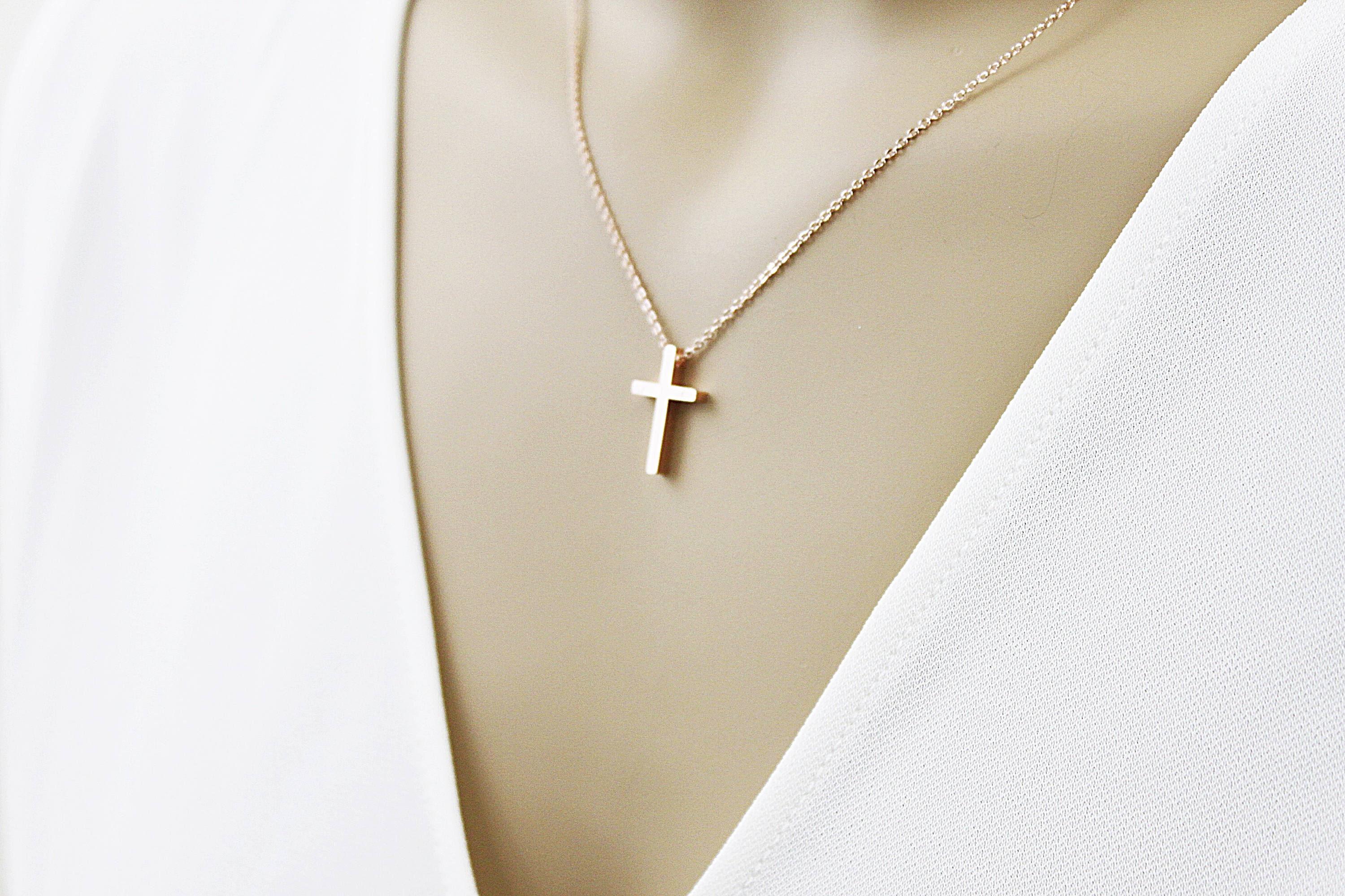 Dainty Cross Necklace Simple and Modern Necklace Tiny Cross | Etsy
