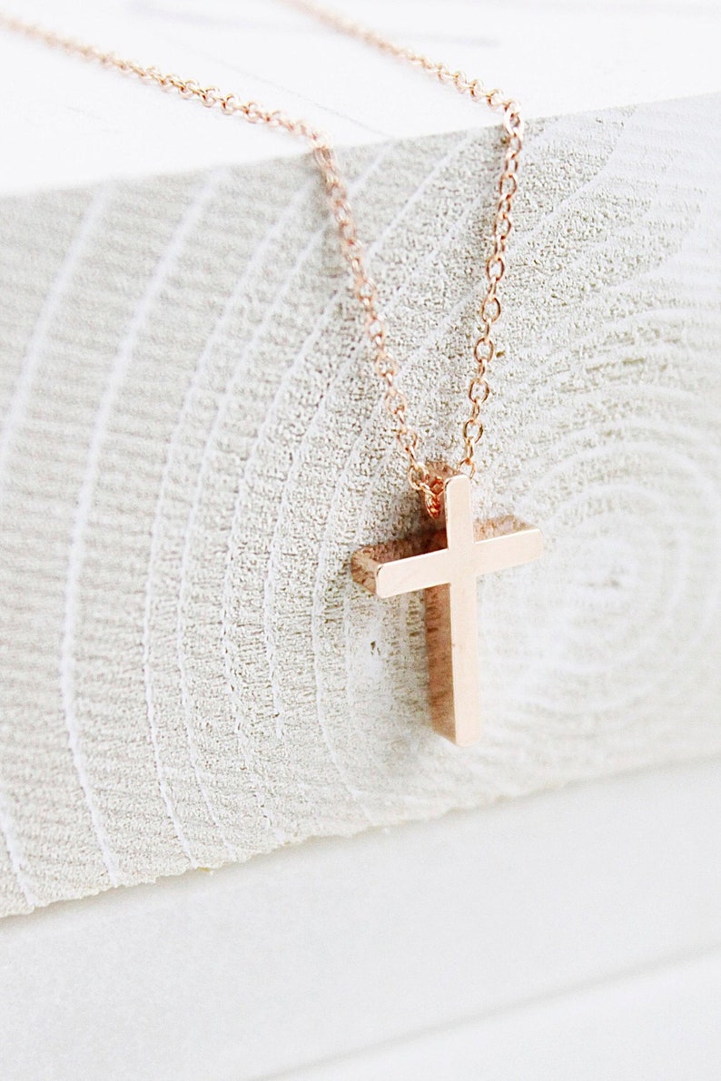 Dainty Cross Necklace Simple and Modern Necklace Tiny Cross | Etsy