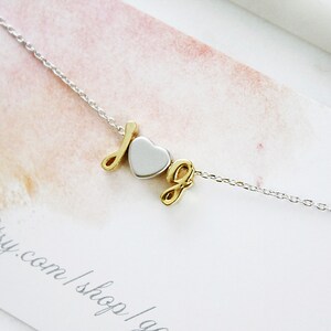 Tiny Initial Necklace Lowercase ( Cursive ) Necklace Personalized ...