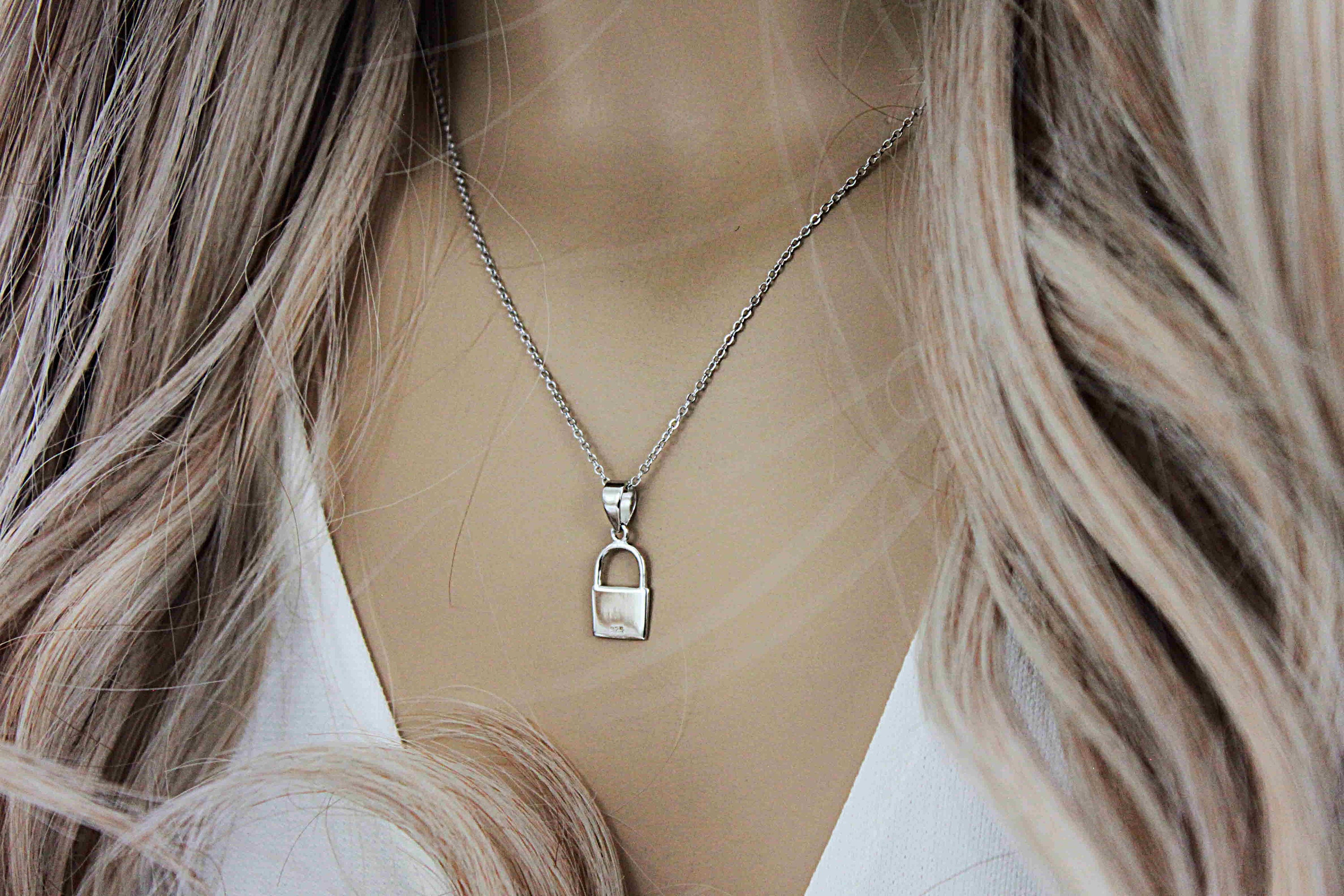 Lock Pendant Necklace Padlock Necklace | Etsy