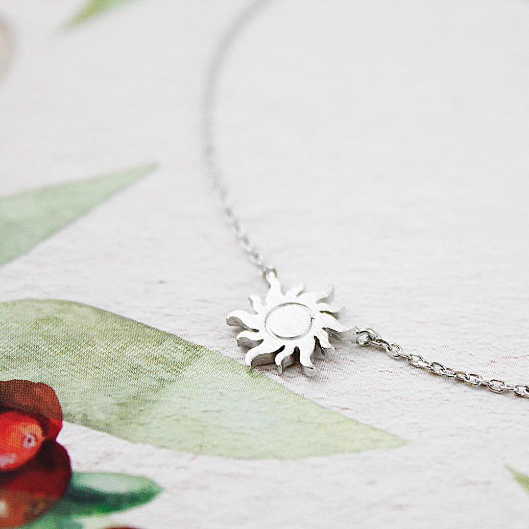 Sun Necklace Sun Burst Necklace Tiny Sun Charm Necklace - Etsy