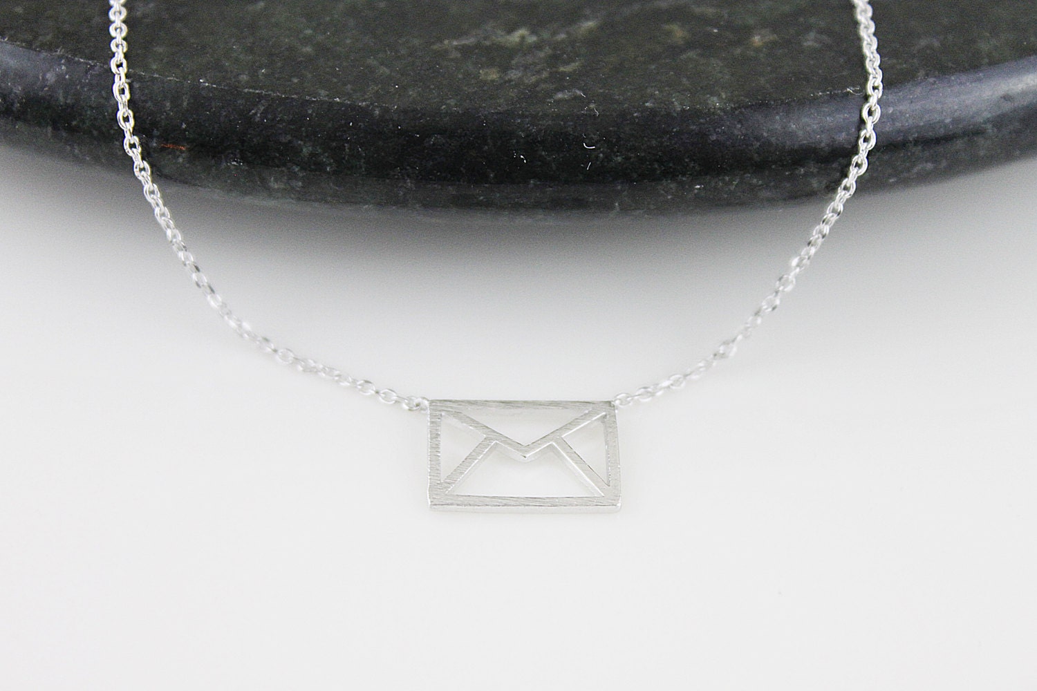 Envelope Necklace Simple and Modern Envelope Necklace Tiny | Etsy
