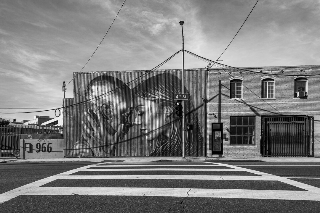 Downtown Los Angeles Street Scenes in Black and White, Hand Signed by ...