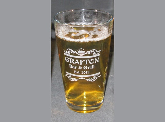Engraved Pint Glass Personalized Pint Glass Custom Beer | Etsy