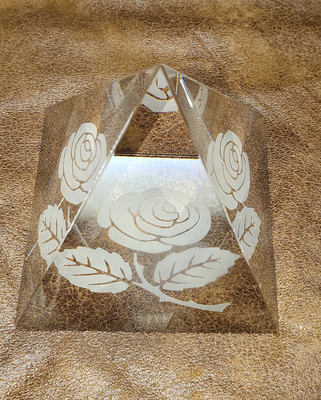 Engraved Crystal Pyramid Paperweight: Personalized Award Trophy (3 ...