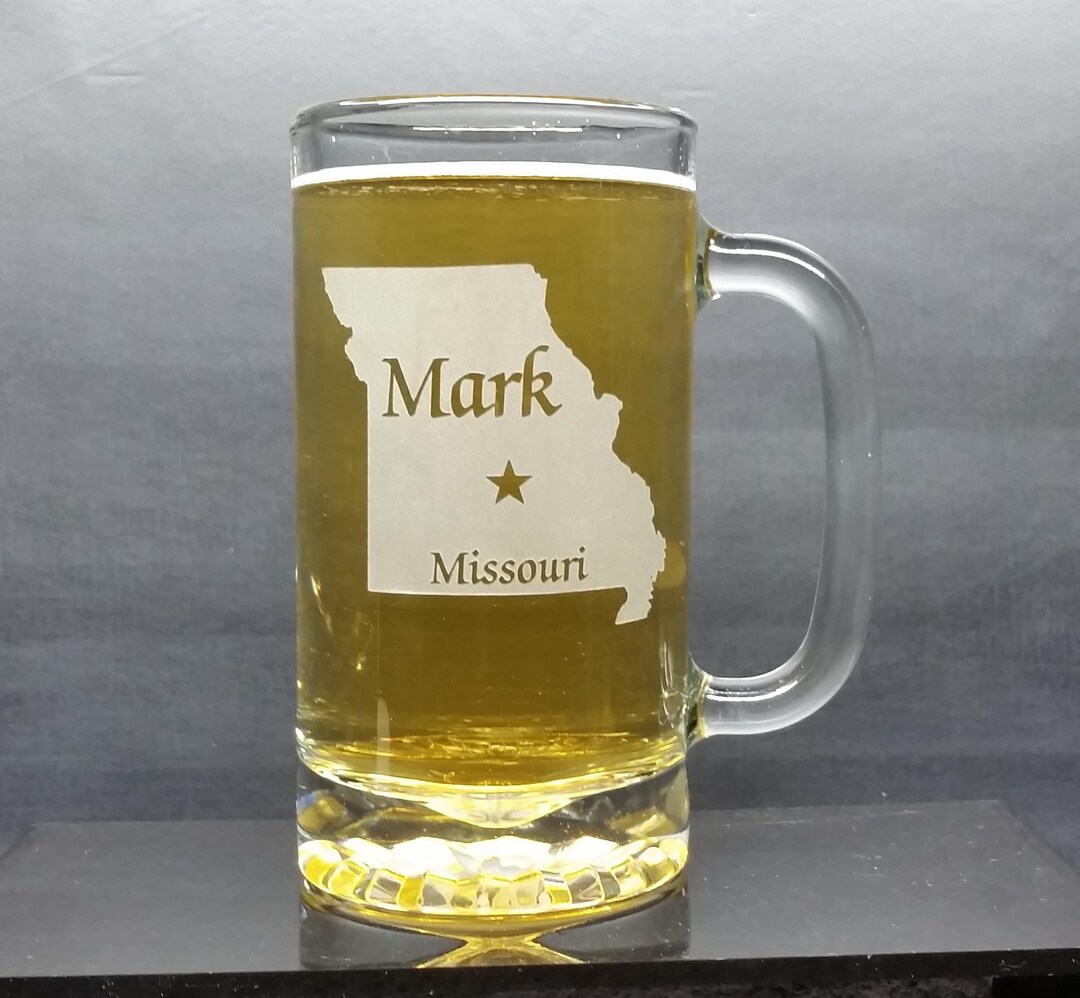 Missouri Beer Mug With City and Name, Personalized Engraved Missouri ...