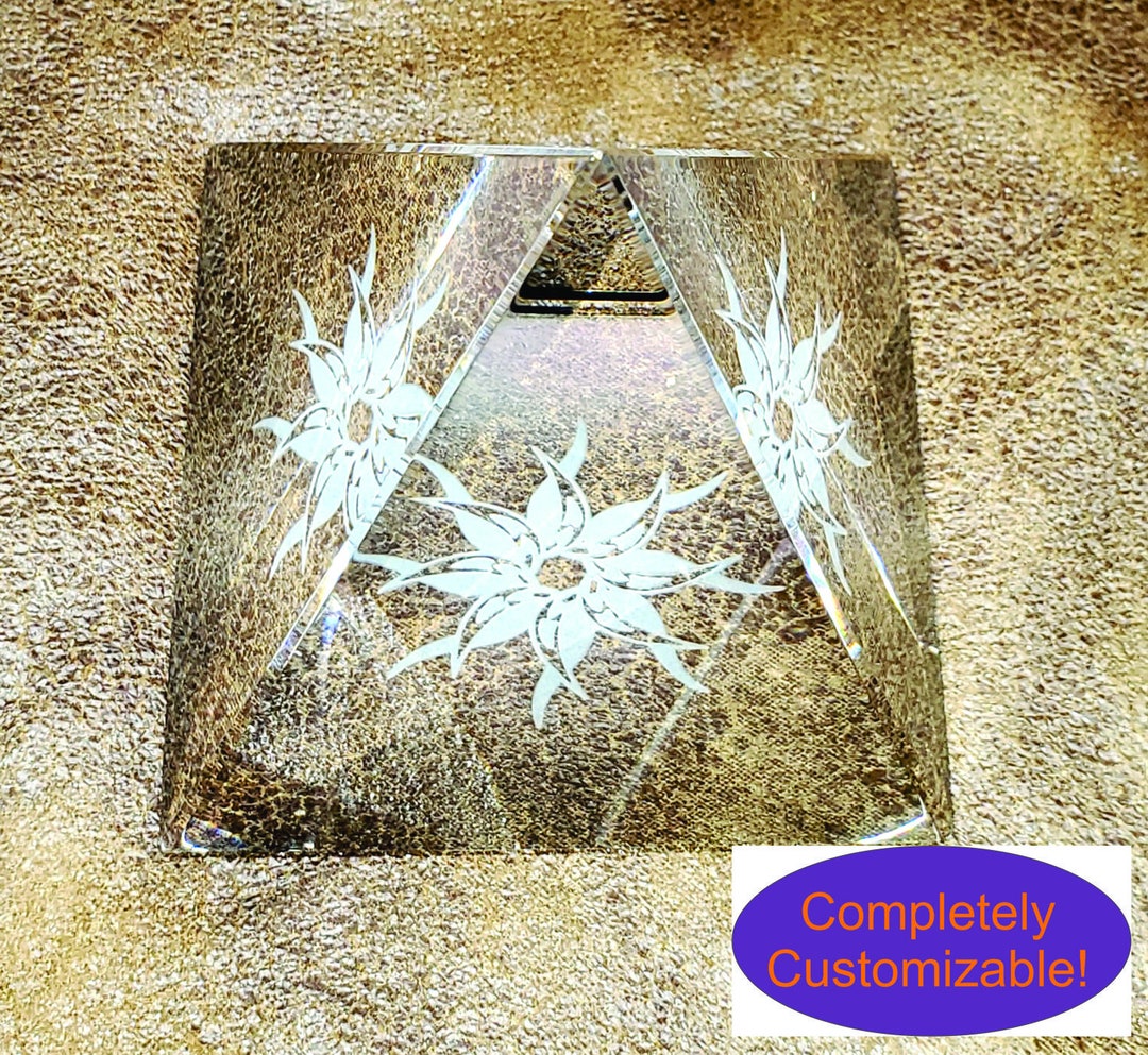 Personalized Engraved Crystal Pyramid Paperweight, 2 Inches Tall, Makes ...