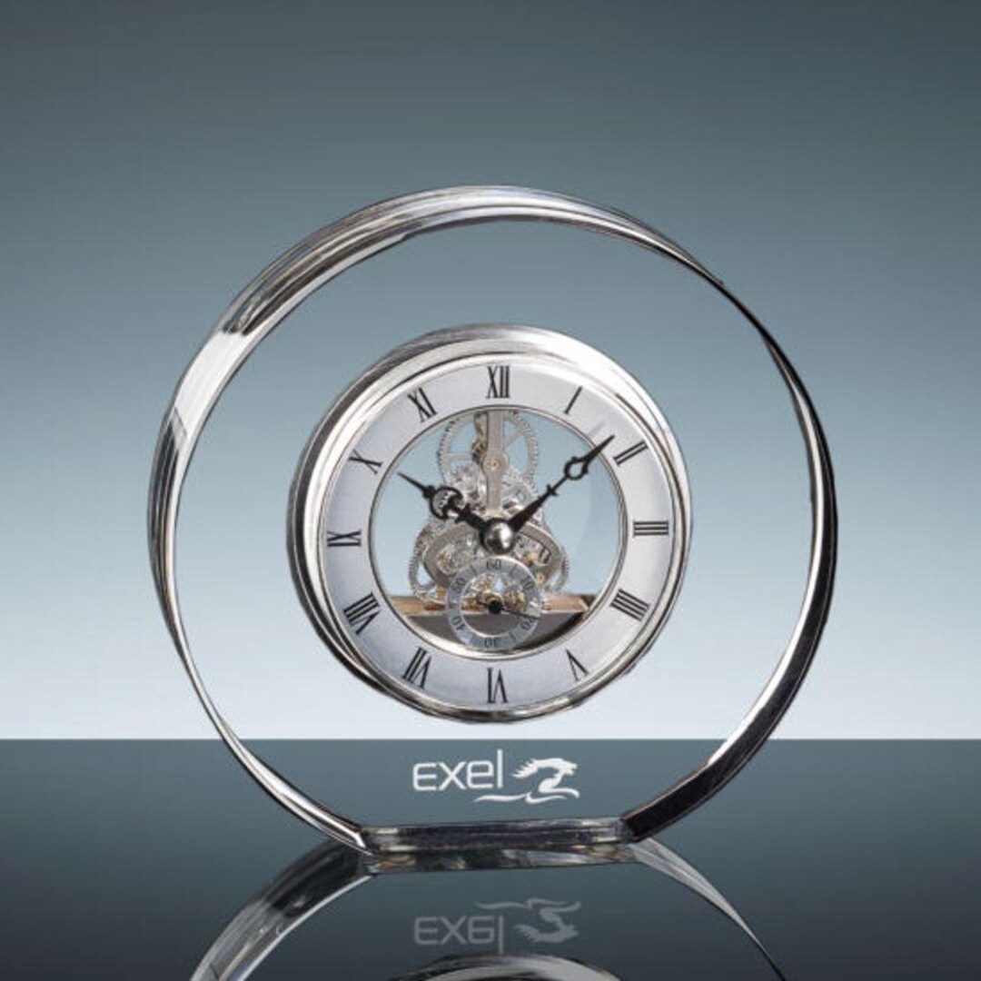 Personalized Engraved Crystal Clock With Your Logo, Artwork, Text ...
