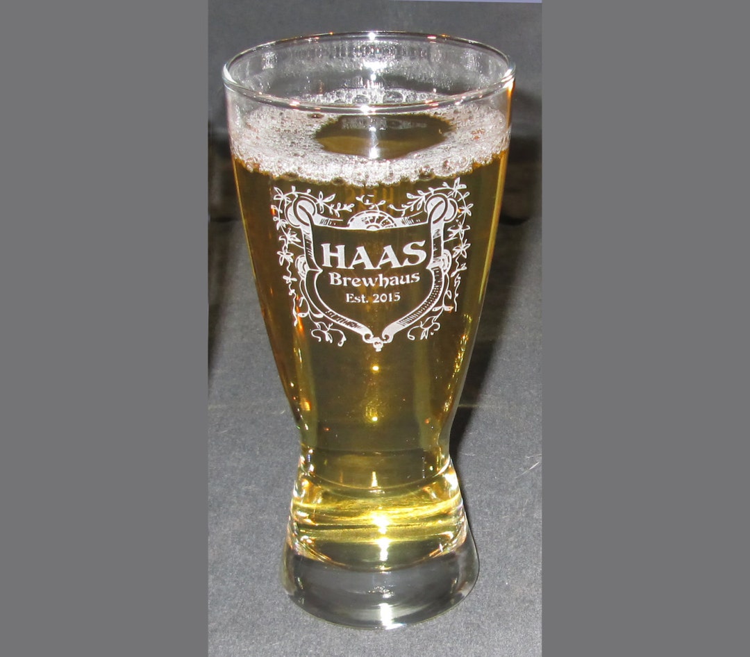 Personalized Engraved Hourglass Pilsner Beer Glass Customized With Your ...