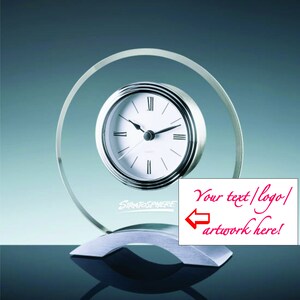 Personalized Engraved Crystal Clock With Your Logo, Artwork, Text ...