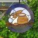 Stained Glass Bunny, Stained Glass Rabbit, Bunny Suncatcher, Circular ...
