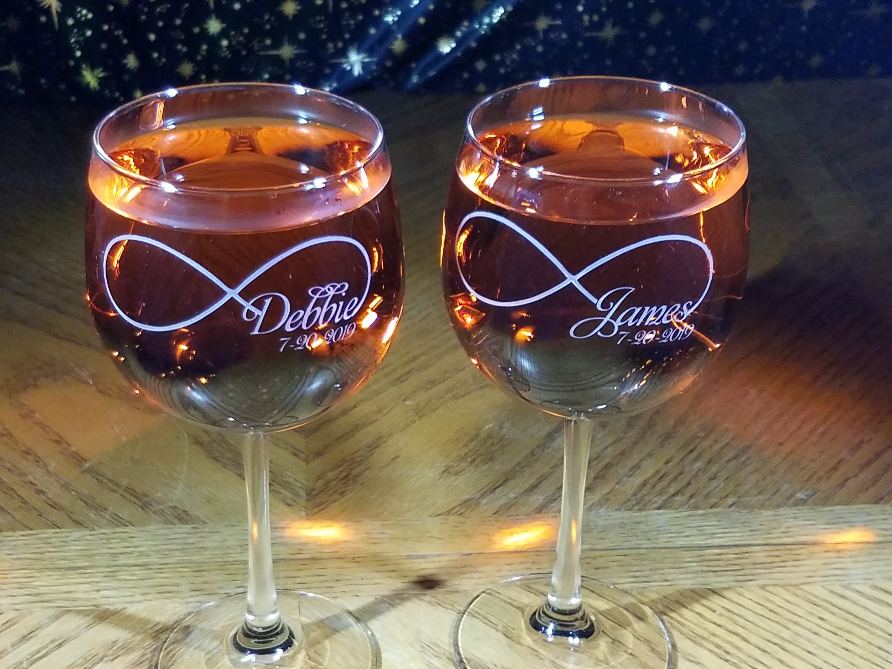 Infinity Wine Glasses Custom Engraved Balloon Wine Glass Set | Etsy