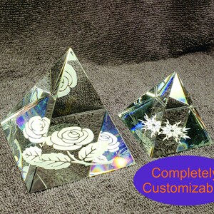 Personalized Engraved Crystal Pyramid Paperweight: Custom Award Trophy ...