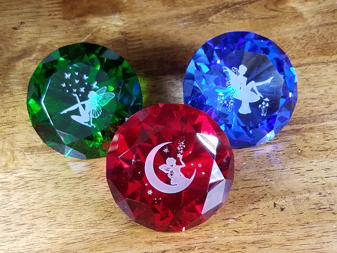 Personalized Optic Crystal Diamond Paperweight Ruby Crystal | Etsy