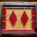 Stained Glass Window Panel in Red and Clear Glass Black - Etsy