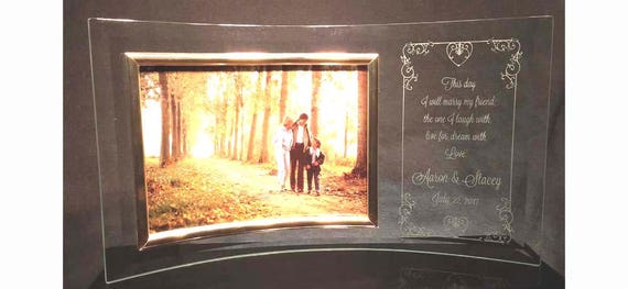 Wedding Invitation Frame 5x7 Horizontal Curved Glass Frame - Etsy