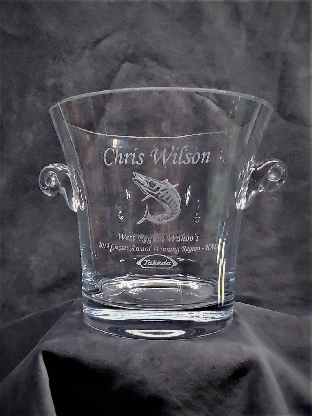 Custom Engraved Crystal Ice Bucket: Personalized Corporate Gift, Award ...