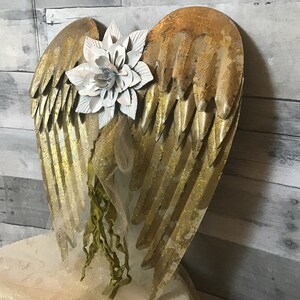 RUSTIC Metal Angel Wings Shabby Cottage Farmhouse Wall Décor Plaque - Etsy
