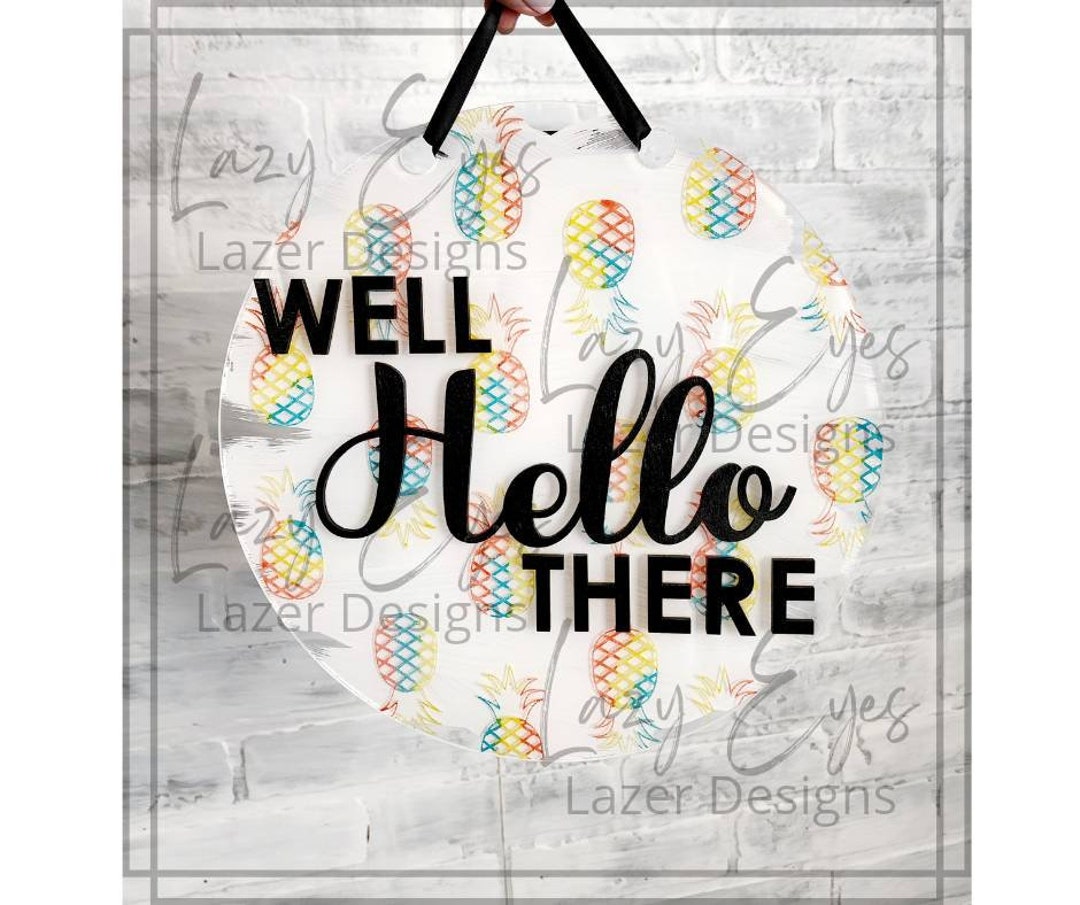 DIGITAL FILE Hello There Pineapple Svg Pdf Digital Download - Etsy