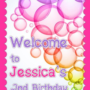 Table Sign Bubble Birthday Party Invitation, Bubble Party - Etsy