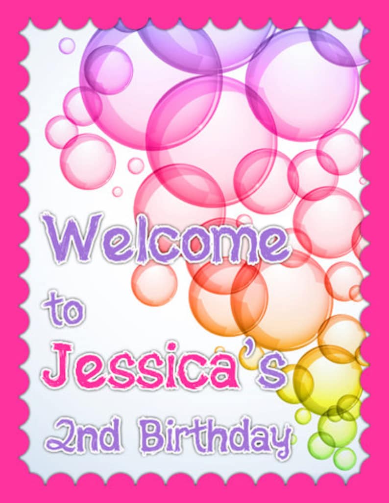 Table Sign Bubble Birthday Party Invitation, Bubble Party - Etsy