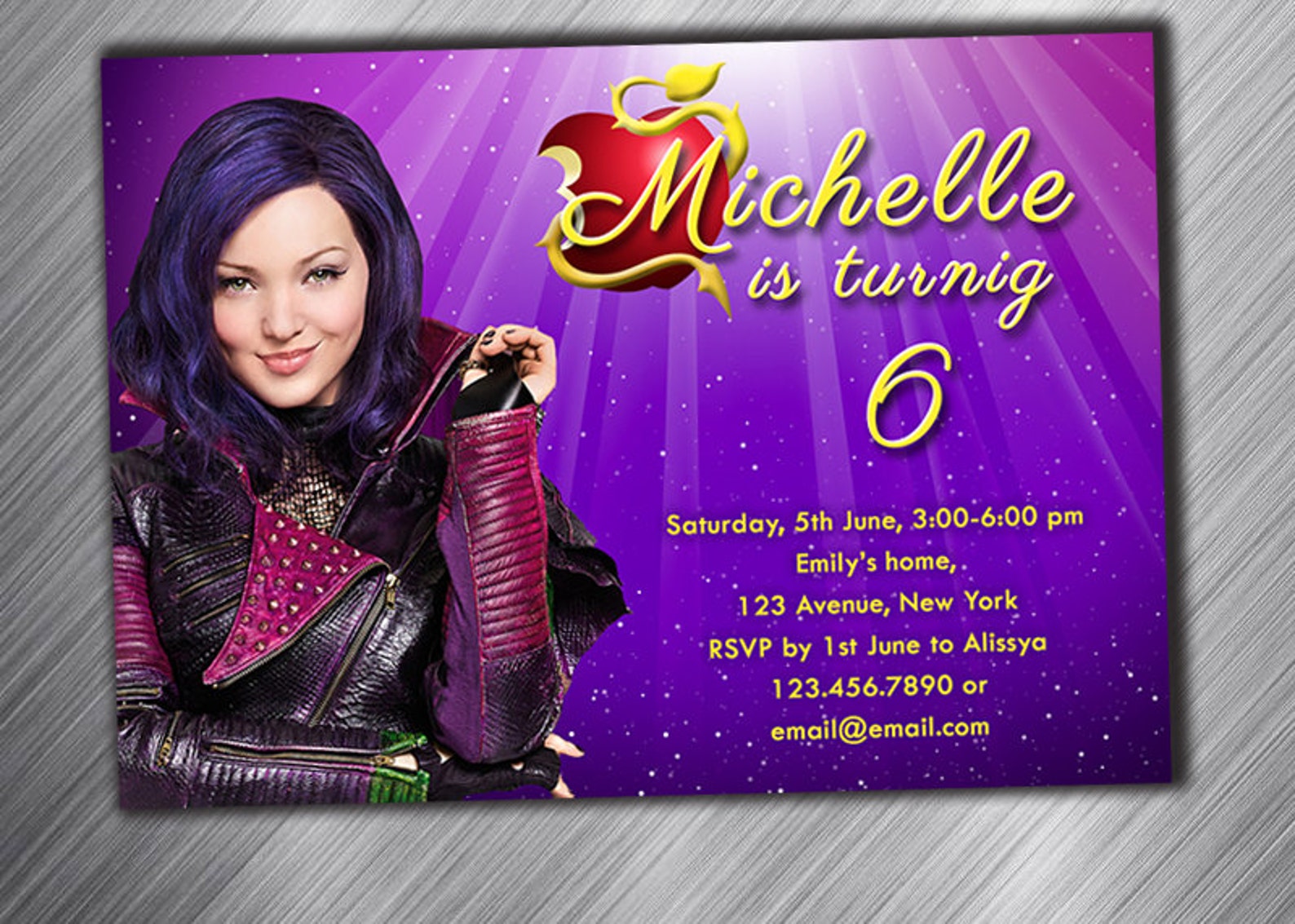 Descendants Invitation, Descendants Birthday Invitation, Descendants ...