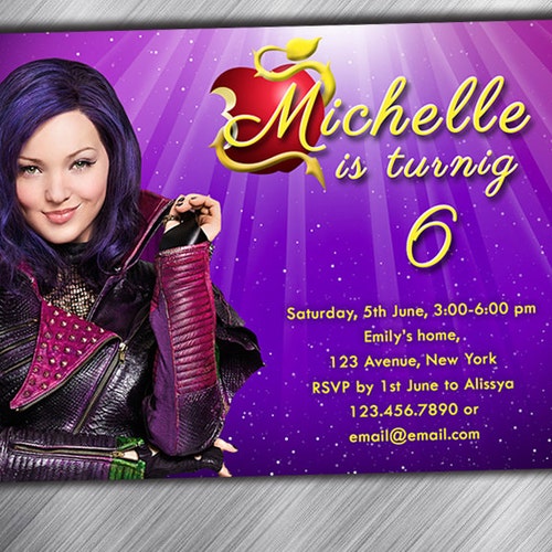 Descendants Birthday Party Invitation - Etsy