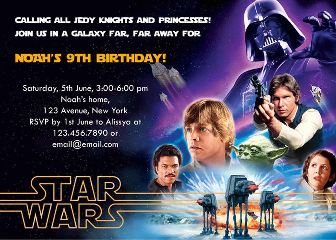 Star Wars Party Invitation, Birthday Party Invitation - Etsy