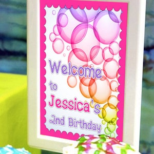 Table Sign Bubble Birthday Party Invitation, Bubble Party - Etsy