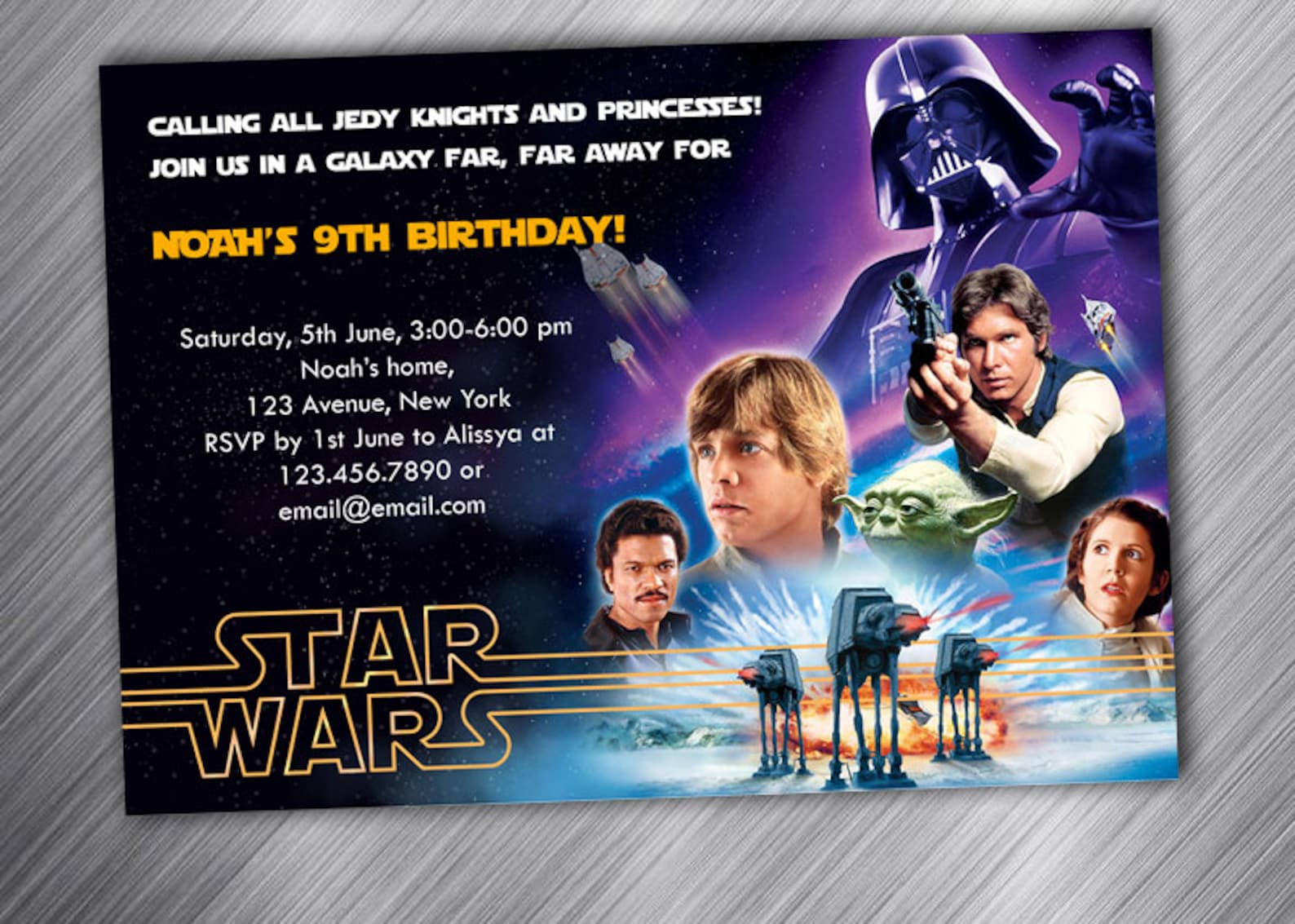 Star Wars Party Invitation, Birthday Party Invitation - Etsy