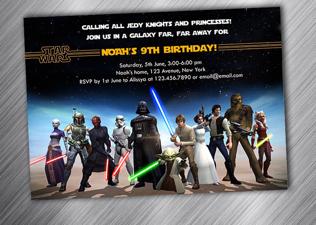Star Wars Party Invitation, Birthday Party Invitation - Etsy