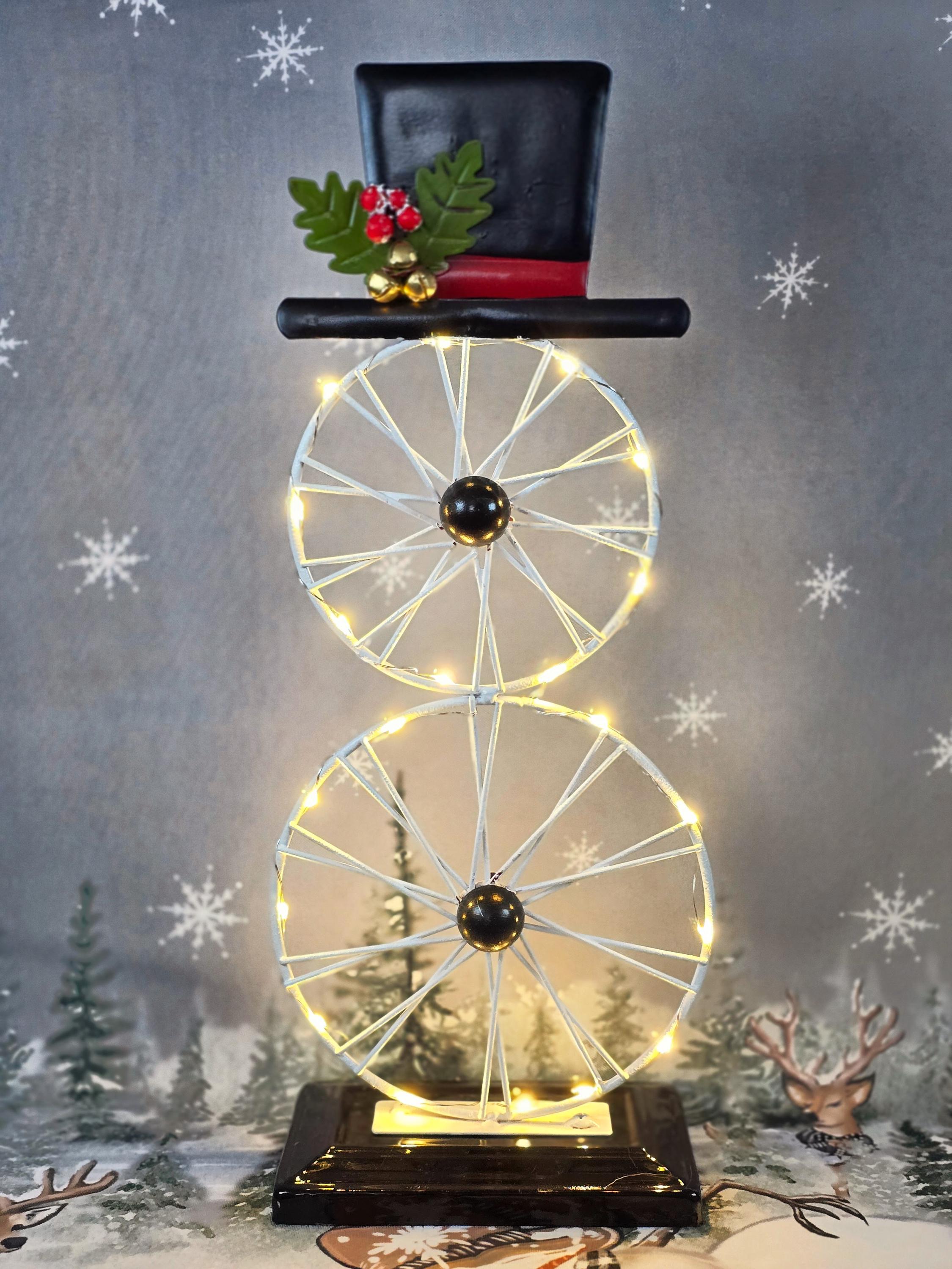 Lighted Snowman Christmas Decor – LED Holiday Tabletop Display - Etsy