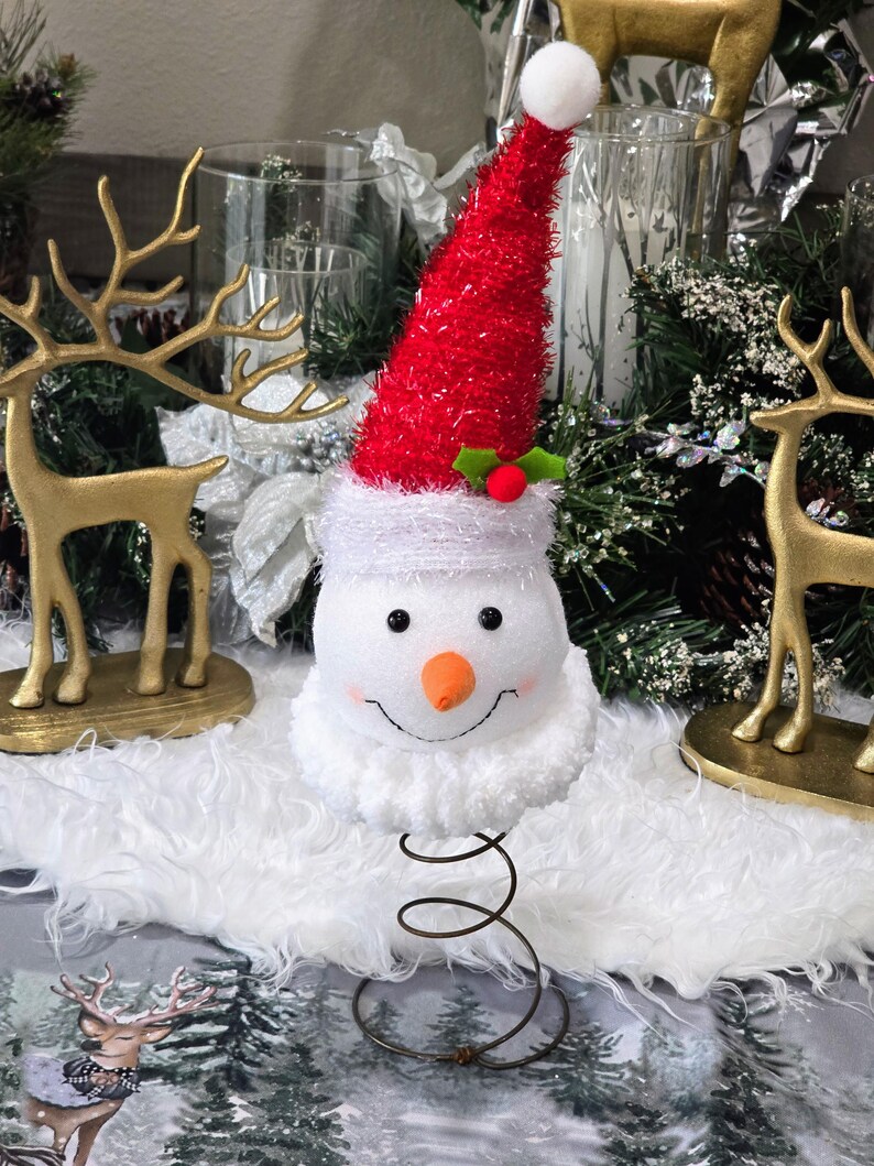 Snowman Tree Topper LED Tinsel – Bedspring Holiday Decor - Etsy