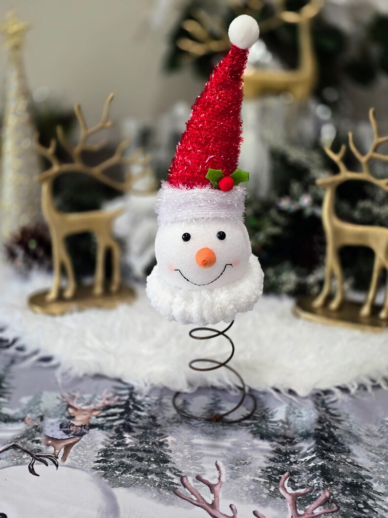 Snowman Tree Topper LED Tinsel – Bedspring Holiday Decor - Etsy