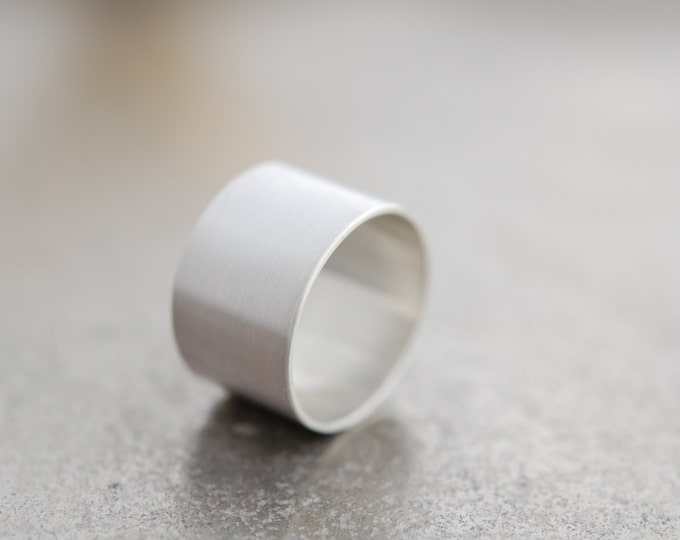 Sterling Silver Wide Band Ring Tube Ring Cigar Band Ring - Etsy