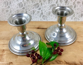 Pewter candlesticks | Etsy