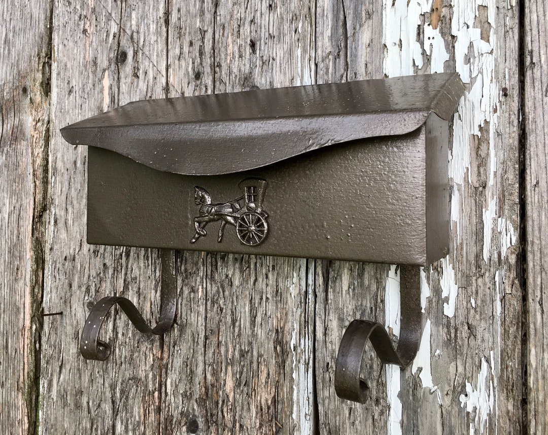 Antique Rustic Metal Mailbox — Apartment/cottage Style Newspaper/letter ...