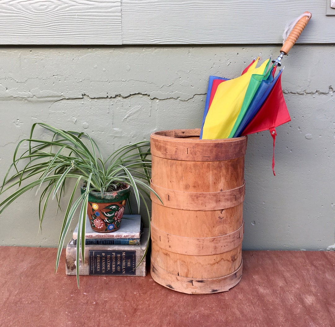 Antique Wood Box Rustic Storage Organizer eclectic Industrial Bentwood ...