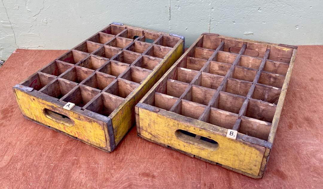 Vintage Wooden Soda Crate Antique Sectioned Coke Beverage Delivery Case Cubby/cubbies - Etsy