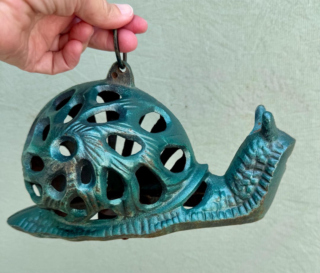 Antique Cast Iron Snail Candle Holder: Garden / Porch Decoration - Etsy