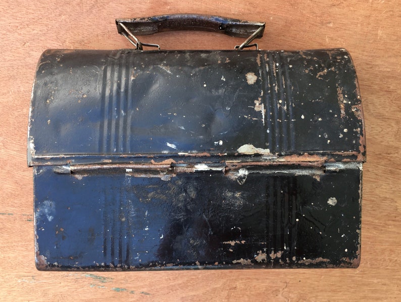 Antique Lunch Box Hand Painted OOAK Industrial Urban Art - Etsy