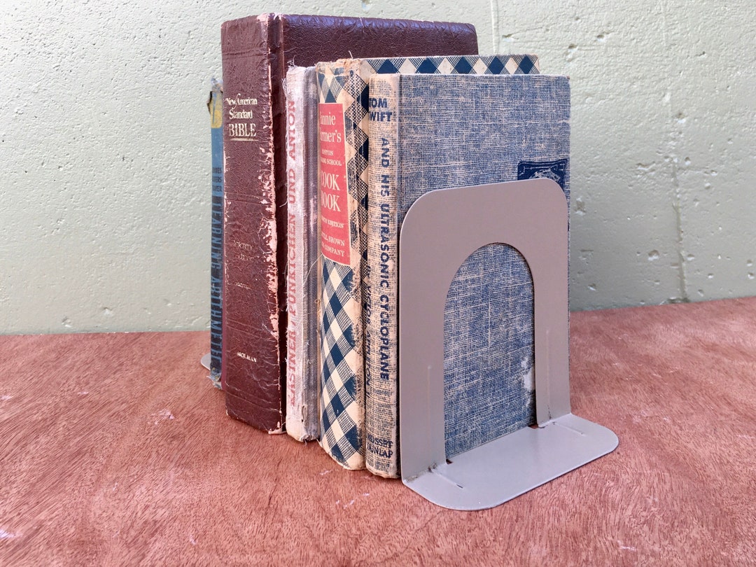 Metal Bookends Vintage Basic Library Bookends Pair of Minimalist ...