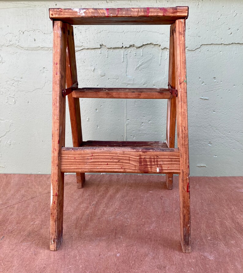 Antique Wood Step Ladder Vintage Urban Industrial Style - Etsy