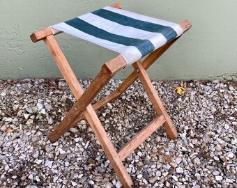Folding Wood Canvas Stool - Etsy