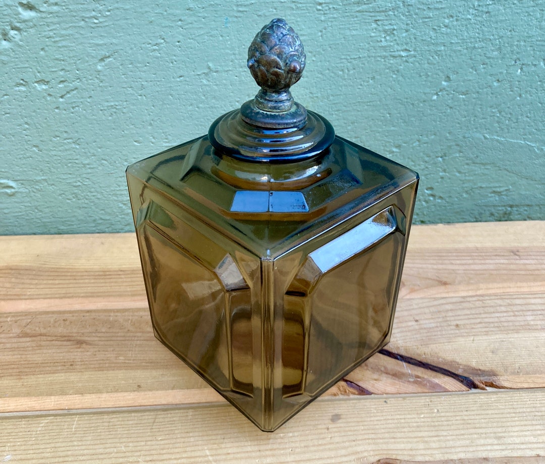 Vintage Replacement Globe — Clear Smoked Glass Shade — Square Light ...