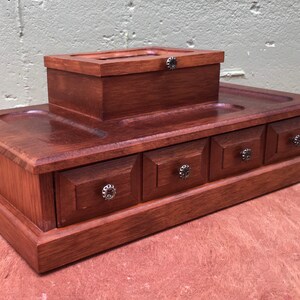 Vintage Men's Wooden Valet Jewelry Drawer Dresser Top Organizermid ...