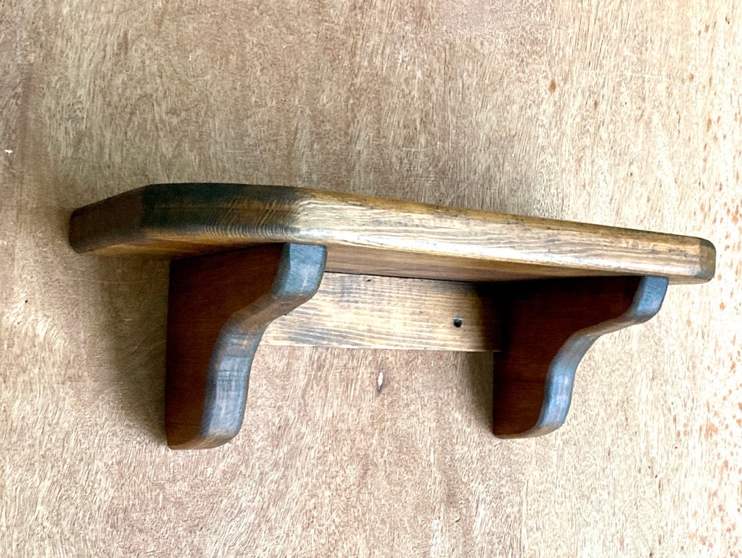 Wood Shelf — Distressed Rustic Pine Plank Board Wall Decor — Primitive ...