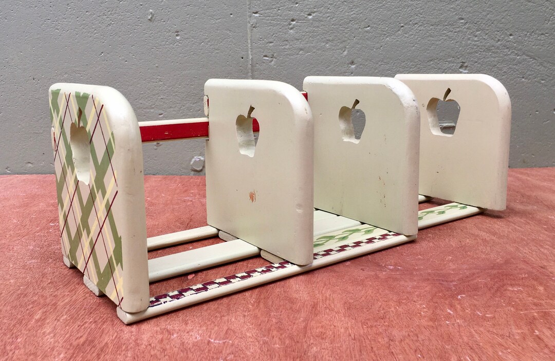 Adjustable Wood Bookshelf — Vintage Tabletop Book Rack — Rustic Retro ...