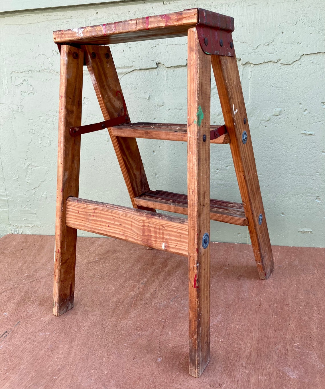Antique Wood Step Ladder Vintage Urban Industrial Style - Etsy